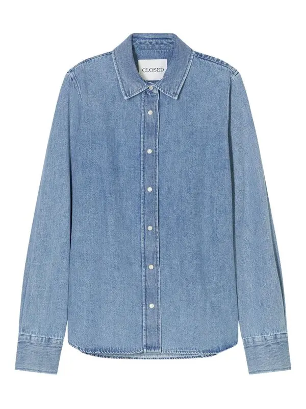 Closed Cotton Button-down Shirt - Sky Blue