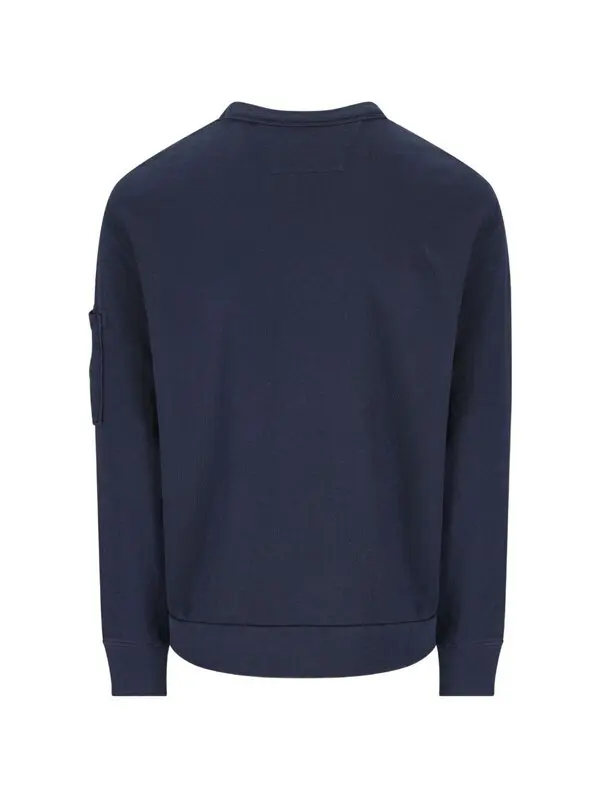 C.P. COMPANY Cotton Sweatshirt With Lens Detail - Blue