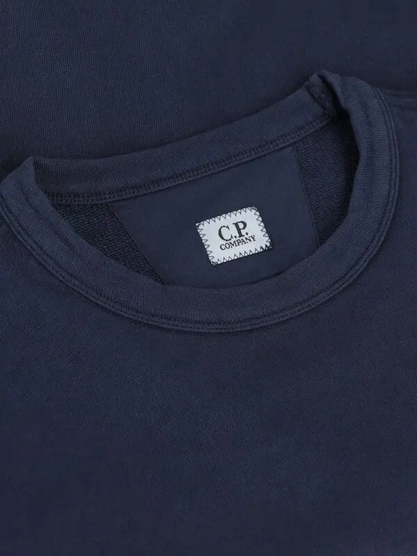 C.P. COMPANY Cotton Sweatshirt With Lens Detail - Blue