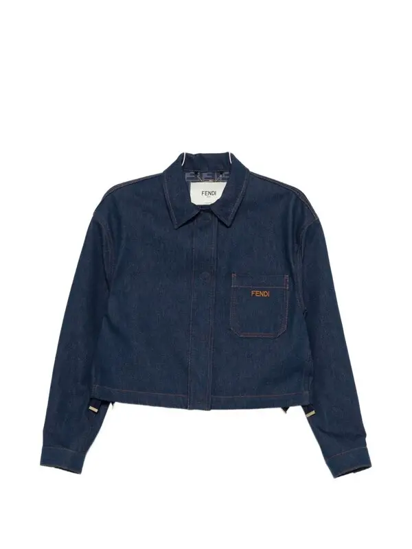 Fendi Ff Reverse Denim Jacket - Blue