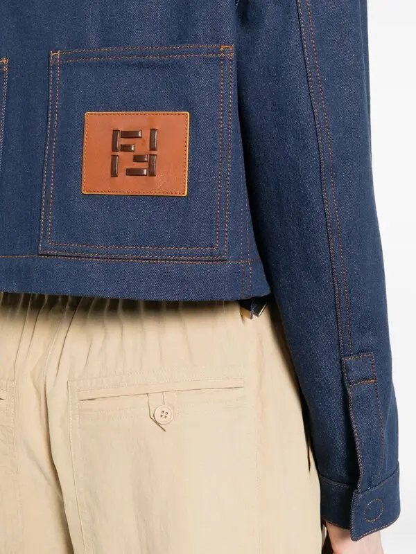 Fendi Ff Reverse Denim Jacket - Blue