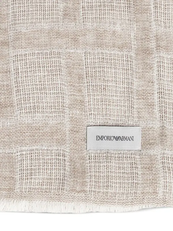 Emporio Armani Linen Scarf - Beige