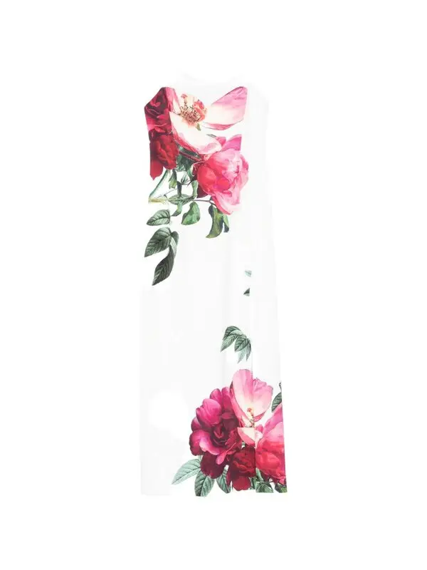 Alice + Olivia Printed Long Dress - White
