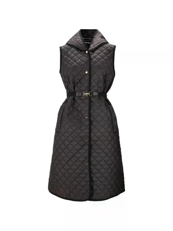 Max Mara Quilted Gilet With Detachable Hood - Black