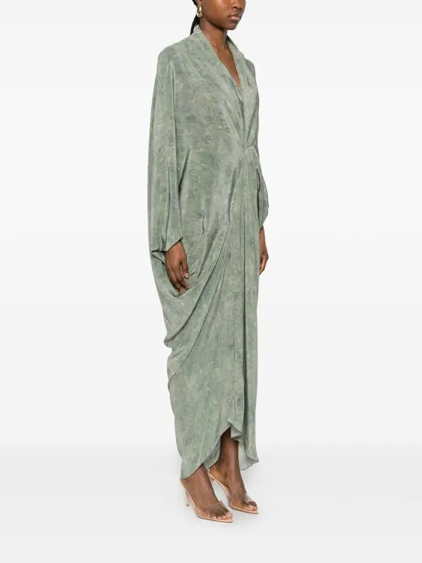 CORTANA Mayu Silk Long Dress - Green