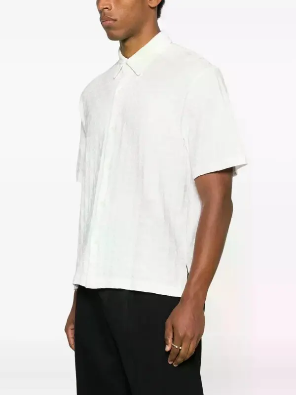 Sandro Square Cross Cotton Jacquard Shirt - White