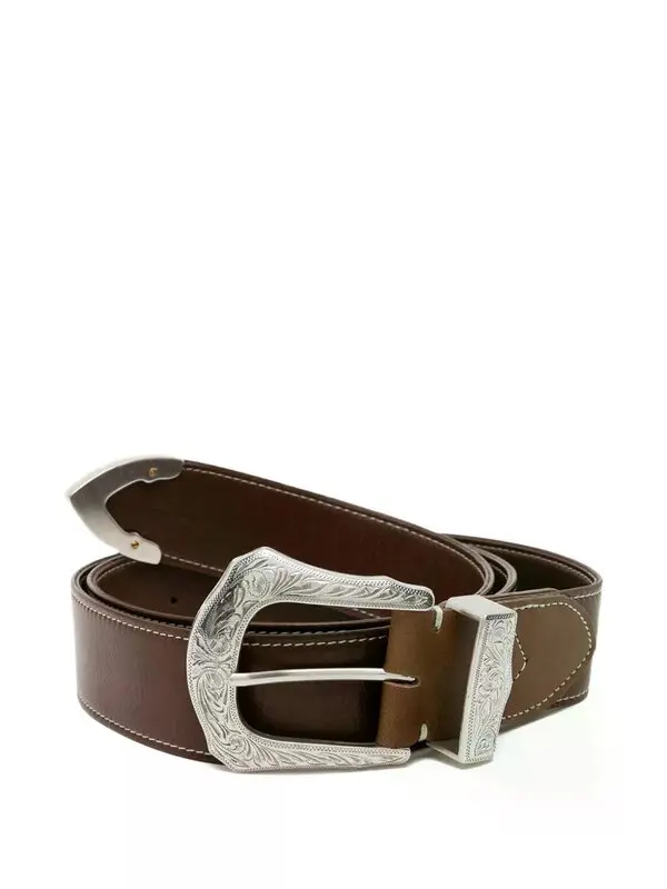 Toga Buckle-fastening Leather Belt - Brown
