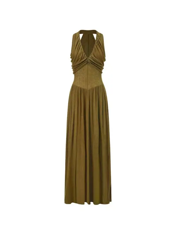 OUDE WAAG V-neck Maxi Dress - Green