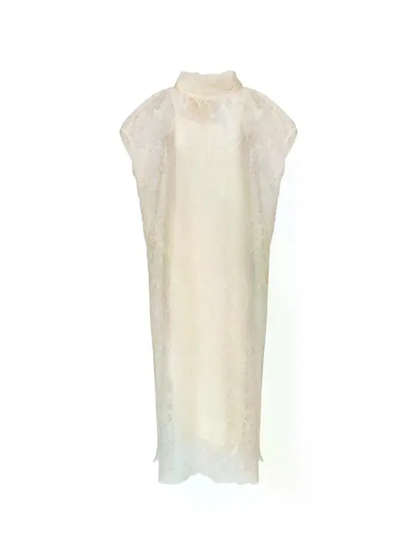 Fabiana Filippi Lace Dress With Bow - Neutrals