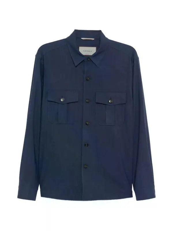 Canali Front-pocket Shirt Jacket - Blue