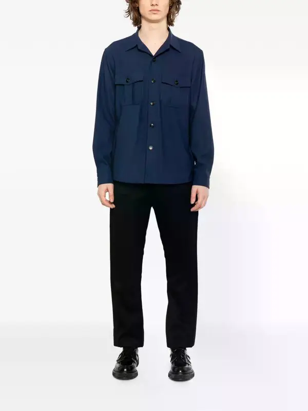 Canali Front-pocket Shirt Jacket - Blue