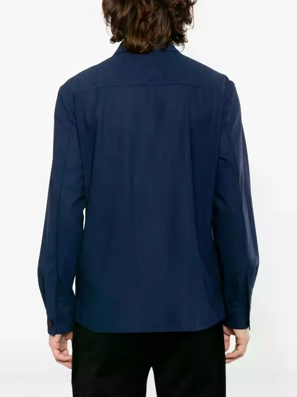 Canali Front-pocket Shirt Jacket - Blue