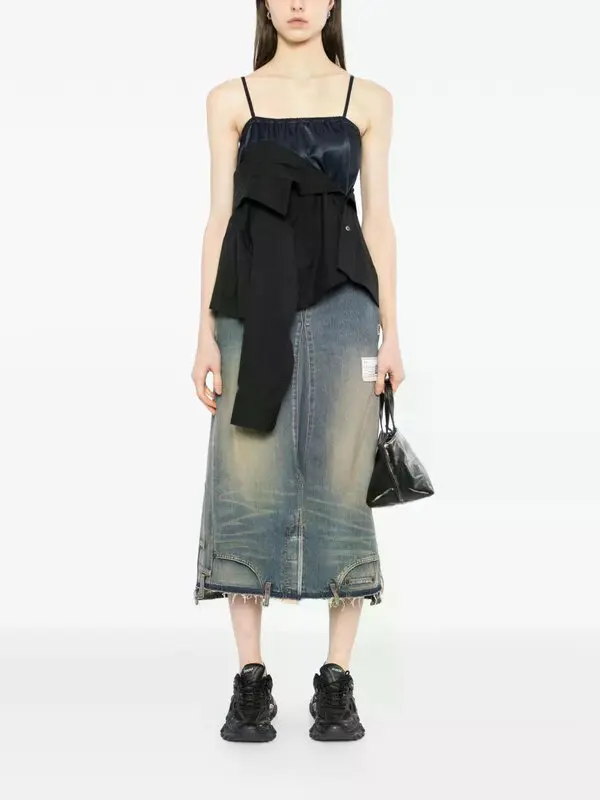 Mihara Yasuhiro Reversed Frayed Skirt