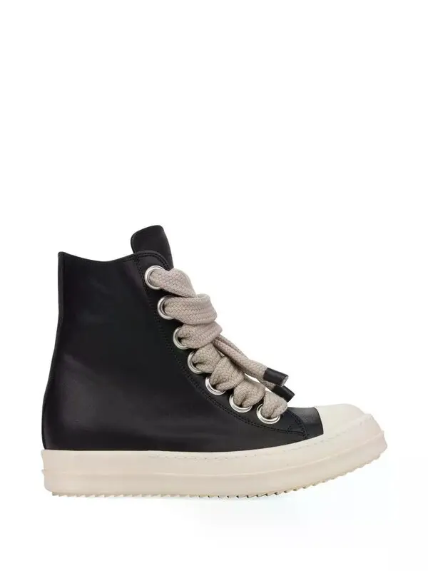 Rick Owens Jumbolace Leather Sneakers - Black
