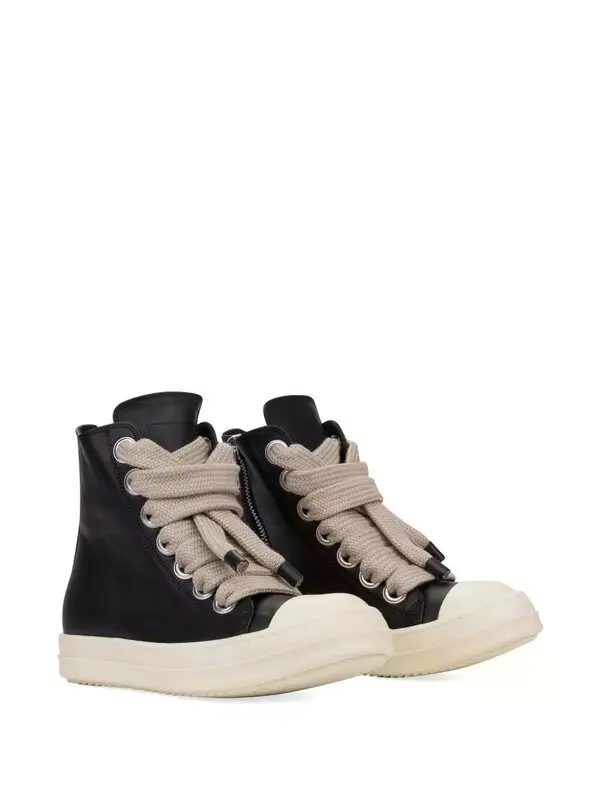 Rick Owens Jumbolace Leather Sneakers - Black