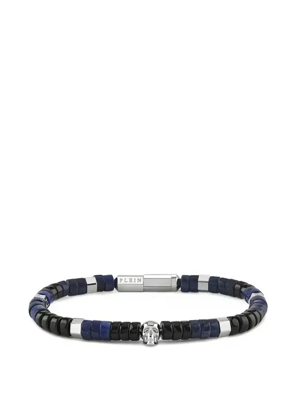 Philipp Plein Beaded Logo-detail Bracelet - Silver