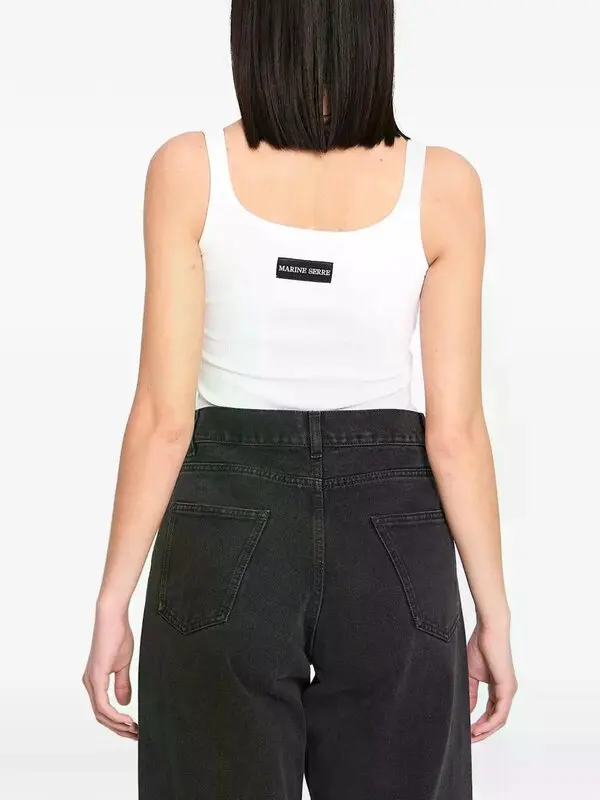 MARINE SERRE Ribbed Logo Tank Top