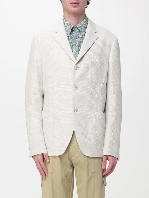 Etro Single-breasted Blazer In Cotton And Wool - Brown