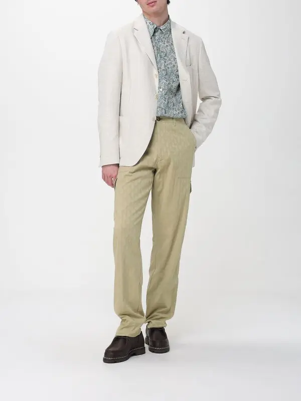 Etro Single-breasted Blazer In Cotton And Wool - Brown