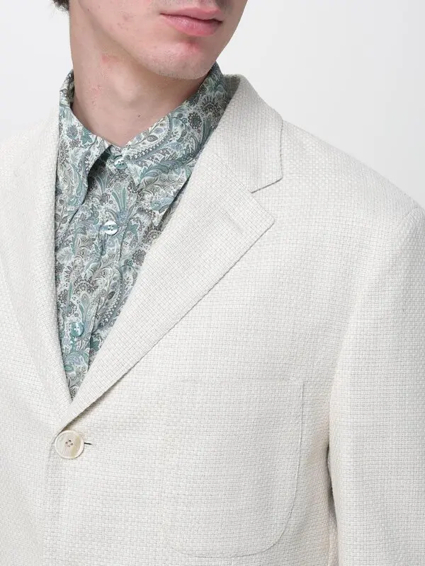 Etro Single-breasted Blazer In Cotton And Wool