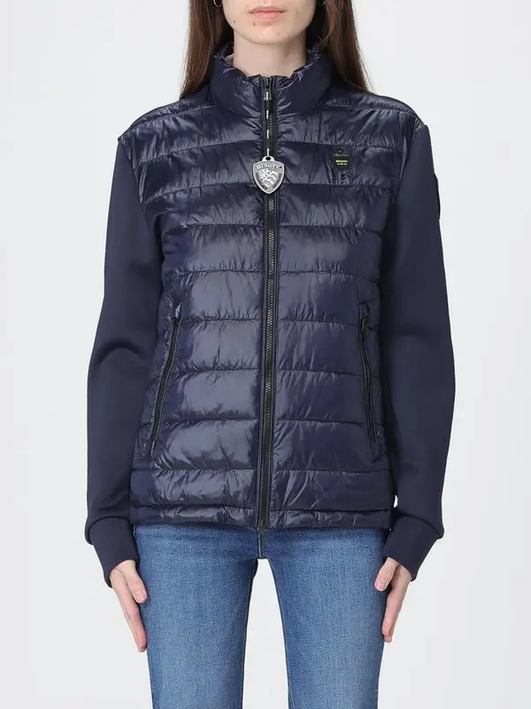 BLAUER. Padded Down Jacket With Zip - Blue