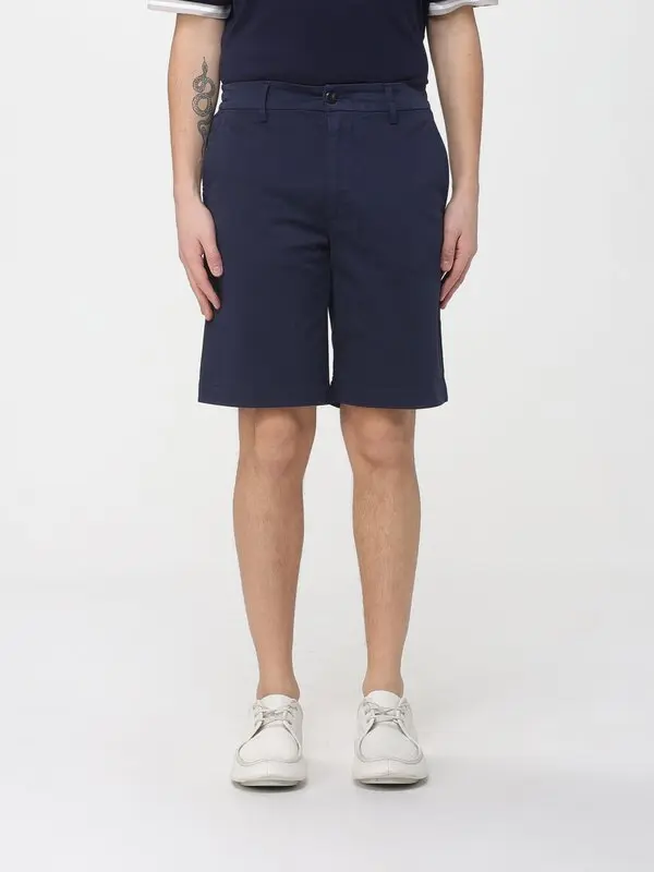 Eleventy Stretch Cotton Chino Shorts - Blue