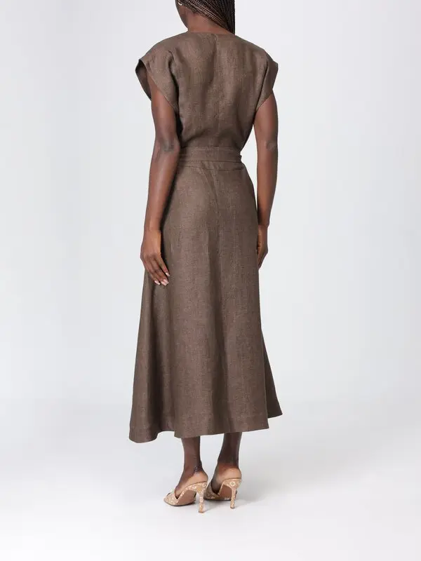 Incotex Belted Midi Dress - Beige