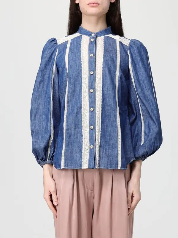 Zimmermann Striped Lace Detail Shirt