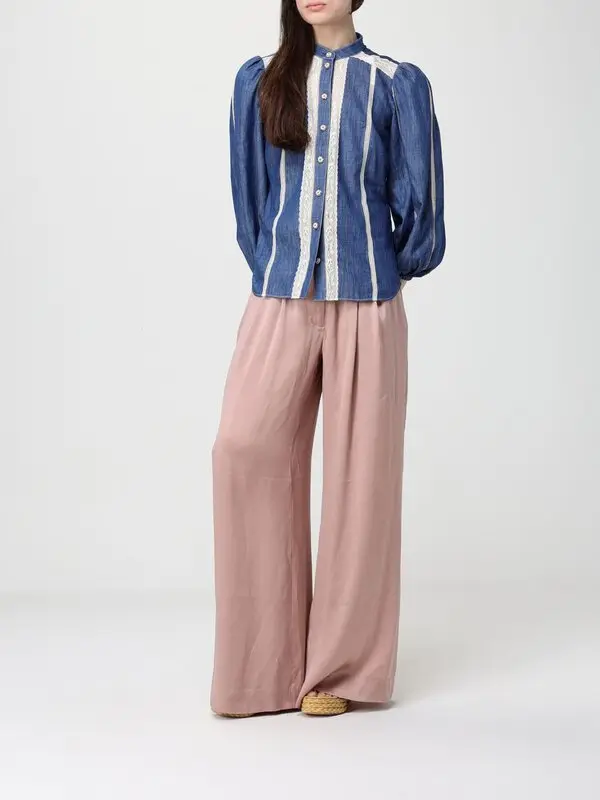 Zimmermann Striped Lace Detail Shirt