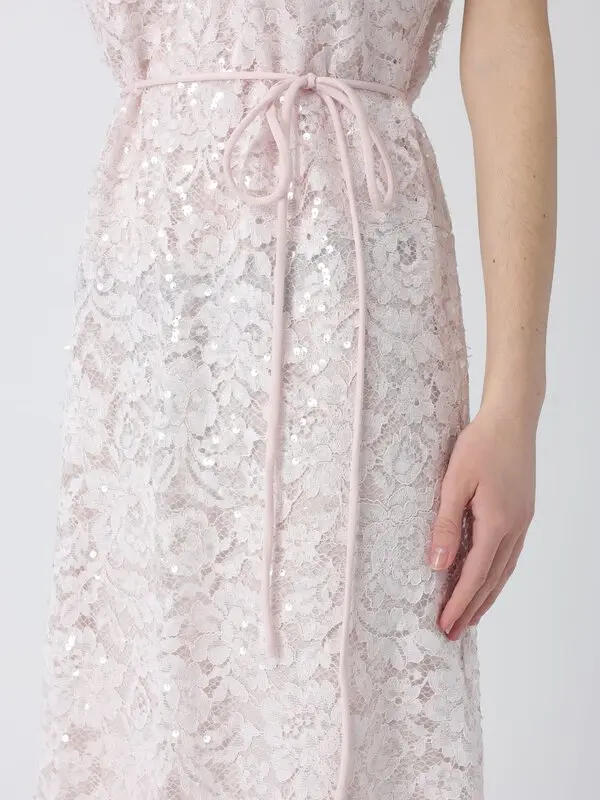 TWINSET Lace Dress With Sequins - Sand
