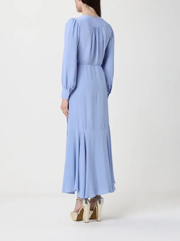 TWINSET Long Sleeve Wrap Dress With Ruffled Hem