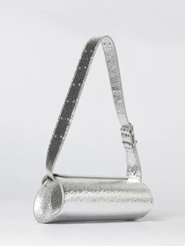 JIL SANDER Crackled Laminated Leather Cannolo Bag - Black