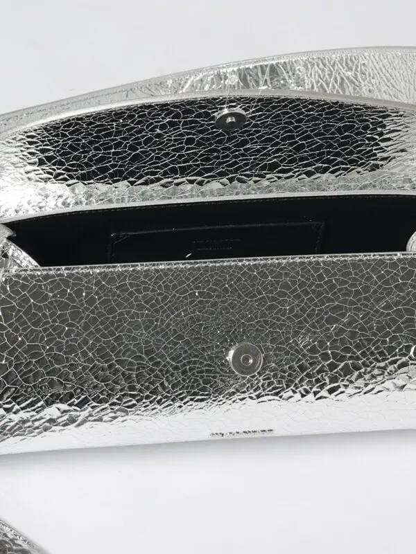 JIL SANDER Crackled Laminated Leather Cannolo Bag - Black