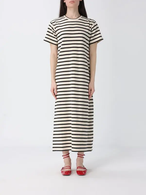 JIL SANDER Striped T-shirt Maxi Dress - Blue