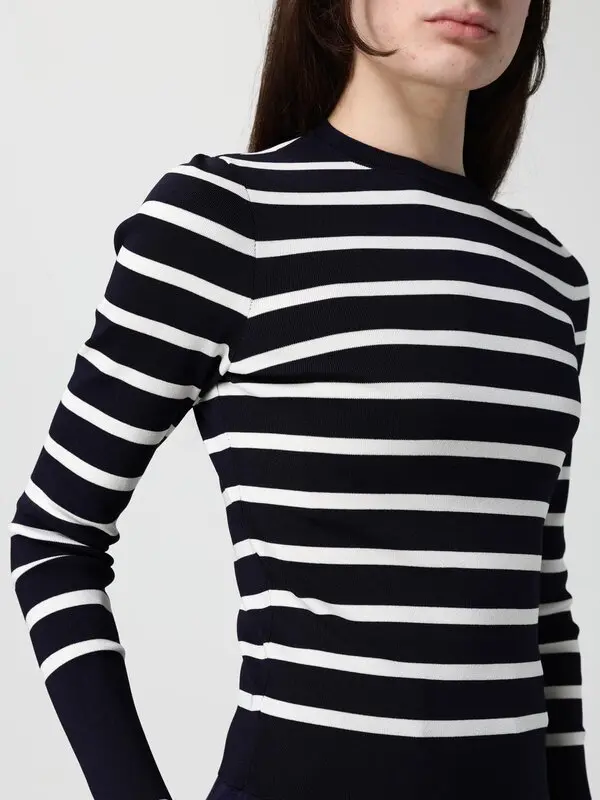 Ralph Lauren Striped Silk Blend Crewneck Sweater