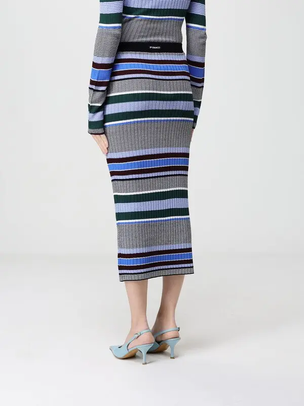 Pinko Striped Midi Skirt