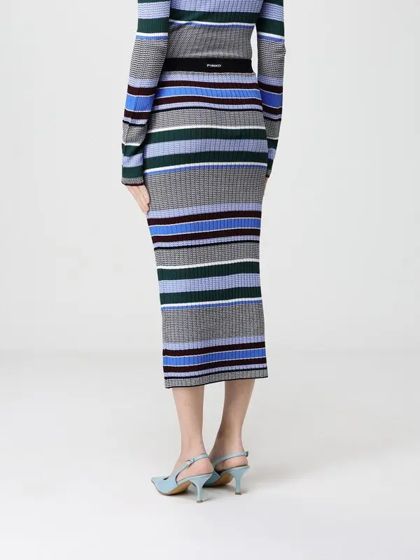 Pinko Striped Knit Midi Skirt