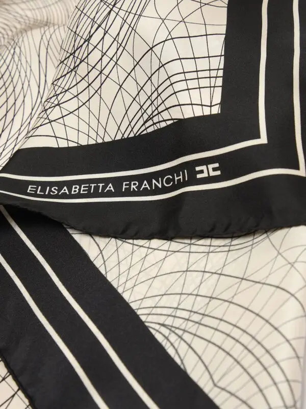 Elisabetta Franchi Printed Silk Scarf - Black