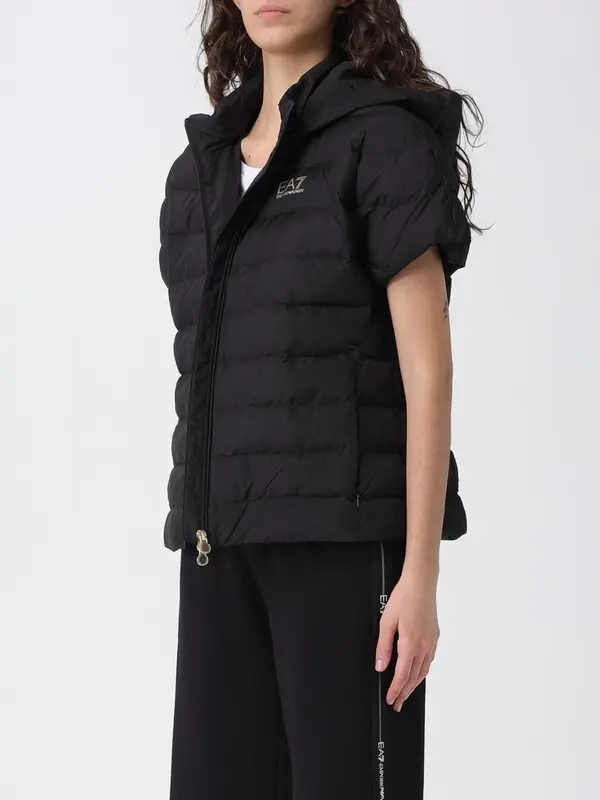 EA7 Quilted Nylon Down Jacket With Short Sleeves