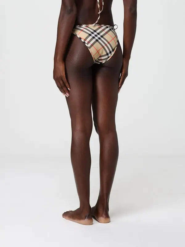 Burberry Checked String Bikini Bottom - Brown
