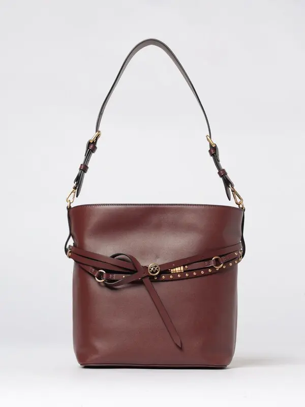 Pinko Studded Shoulder Bag - Wine
