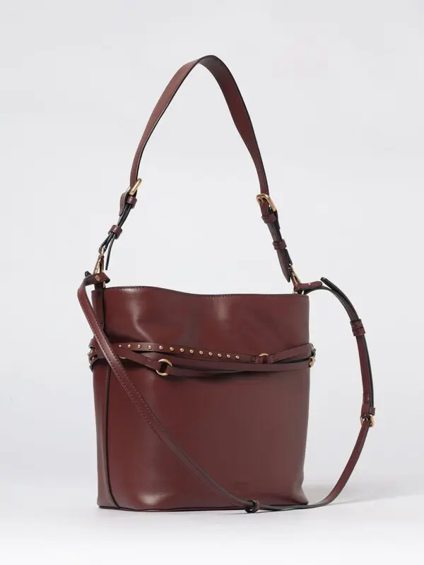 Pinko Studded Shoulder Bag - Wine