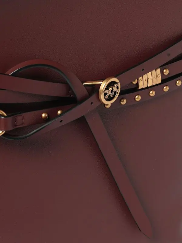 Pinko Studded Shoulder Bag - Wine