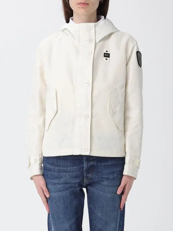 BLAUER. Hooded Jacket With Logo - White