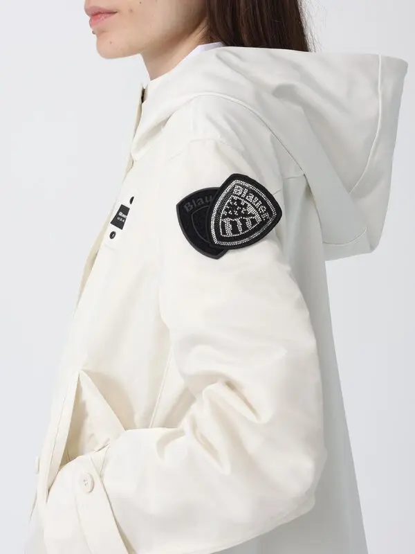 BLAUER. Hooded Jacket With Logo - White