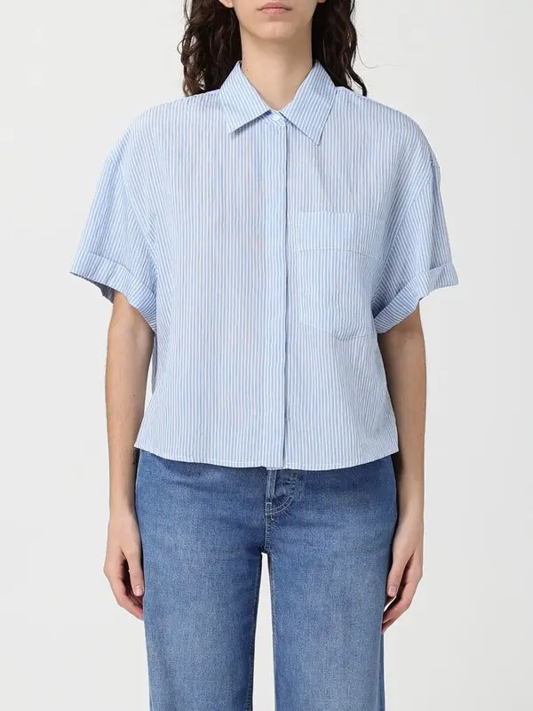 DONDUP Striped Shirt With Classic Collar - Brown
