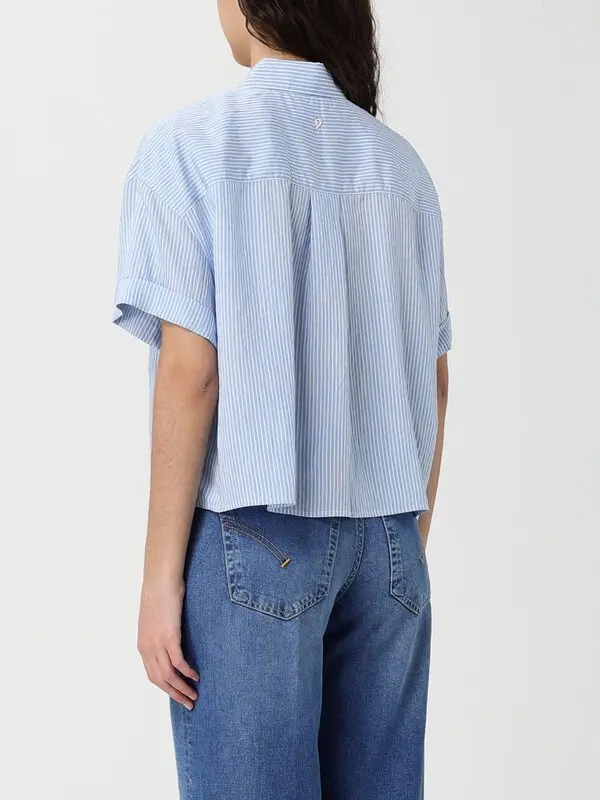 DONDUP Striped Shirt With Classic Collar - Brown