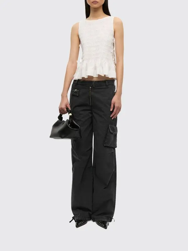 GANNI Textured Peplum Top