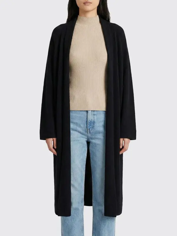 SA SU PHI Long Cashmere Silk Cardigan - Black