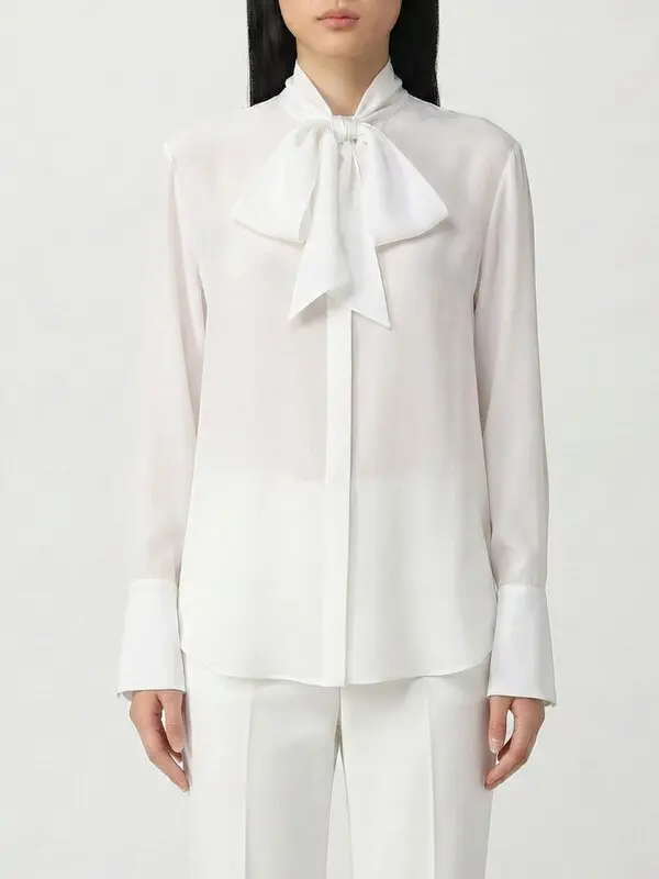 SA SU PHI Silk Pussy-bow Blouse - White